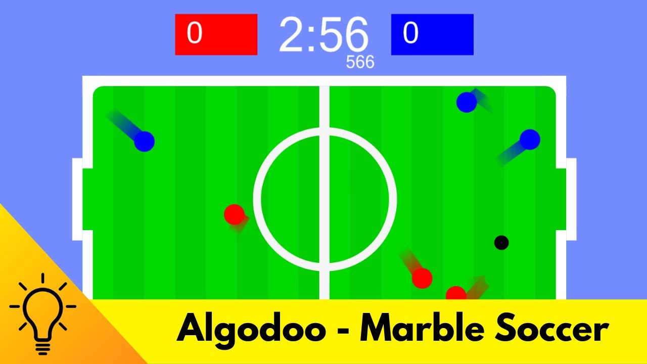 Algodoo - Marble Soccer/Futbol - RED vs. BLUE - YouTube
