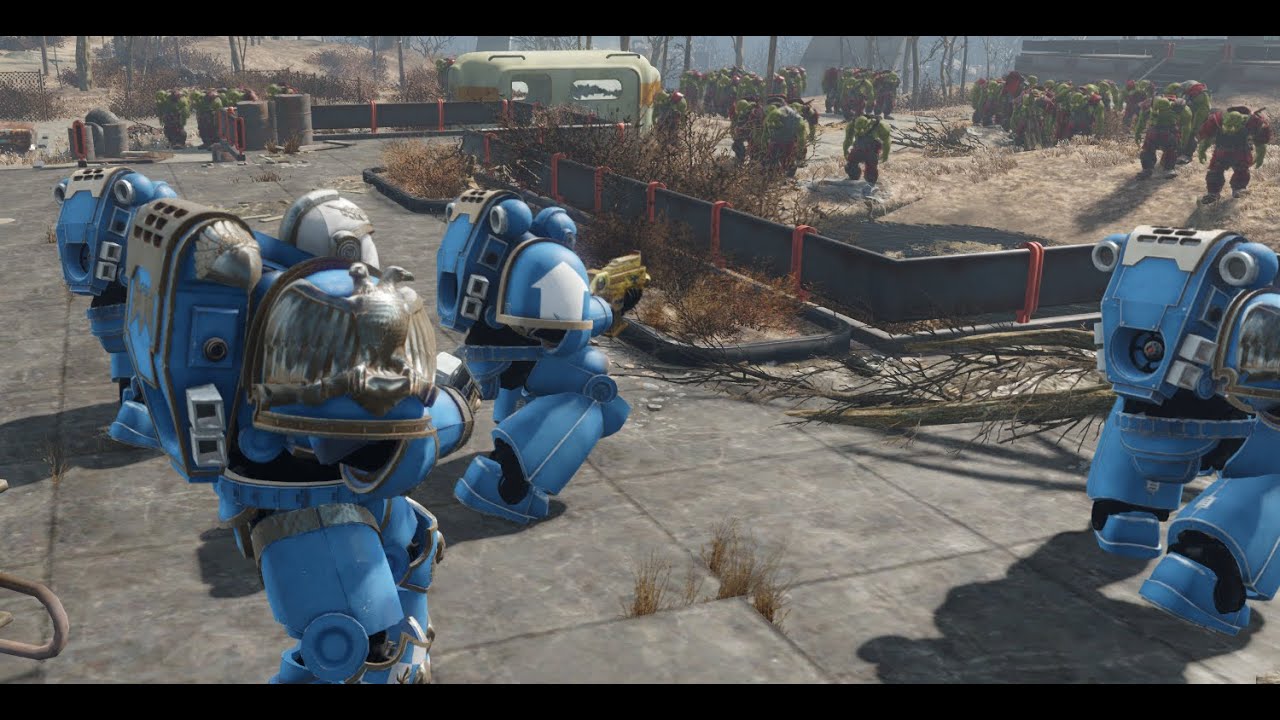 ULTRAMARINES SQUAD SURROUNDED BY ORK HORDE GETS "HELP" - YouTube