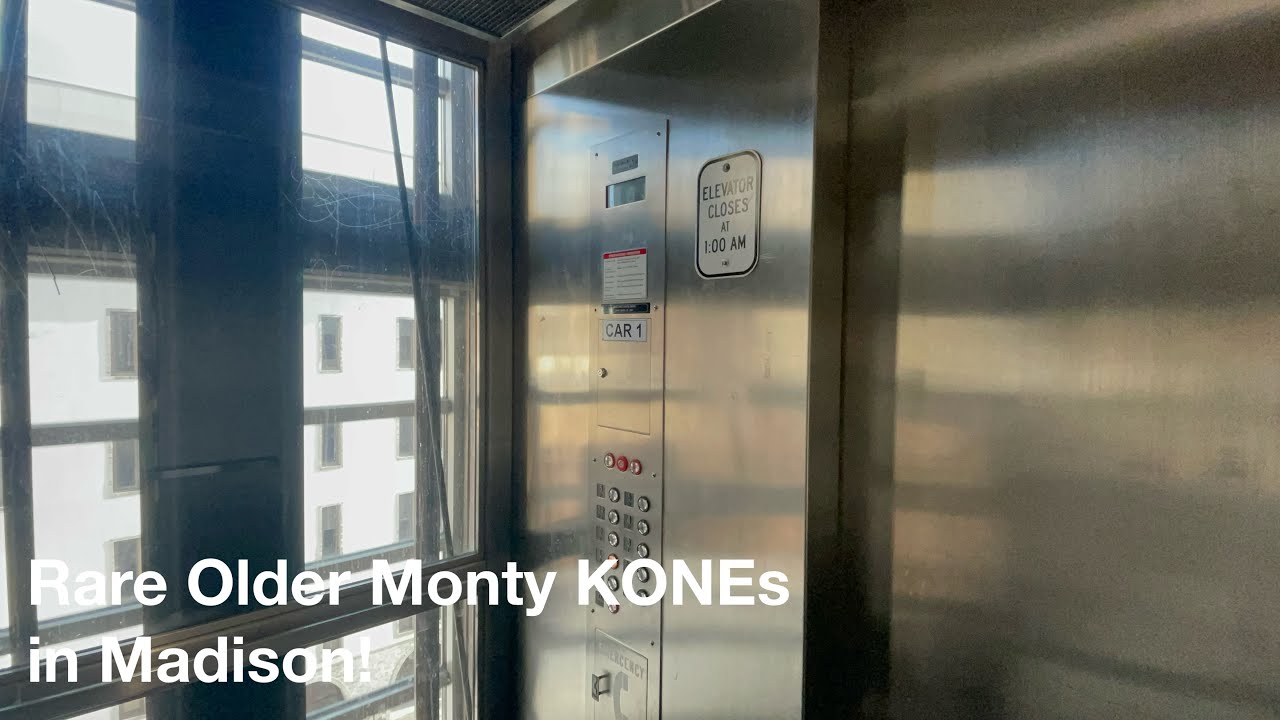Glass Montgomery KONE Traction Elevators @ State Street Parking Garage ...