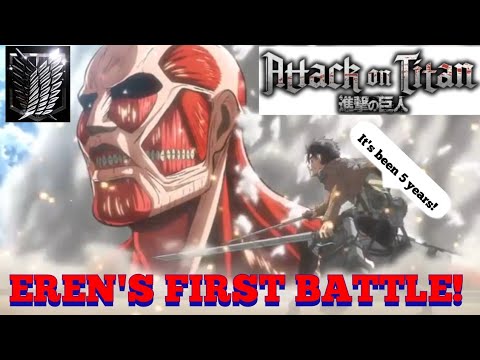 Eren Yeager's First Battle: Battle of Trost District || Colossal Titan ...