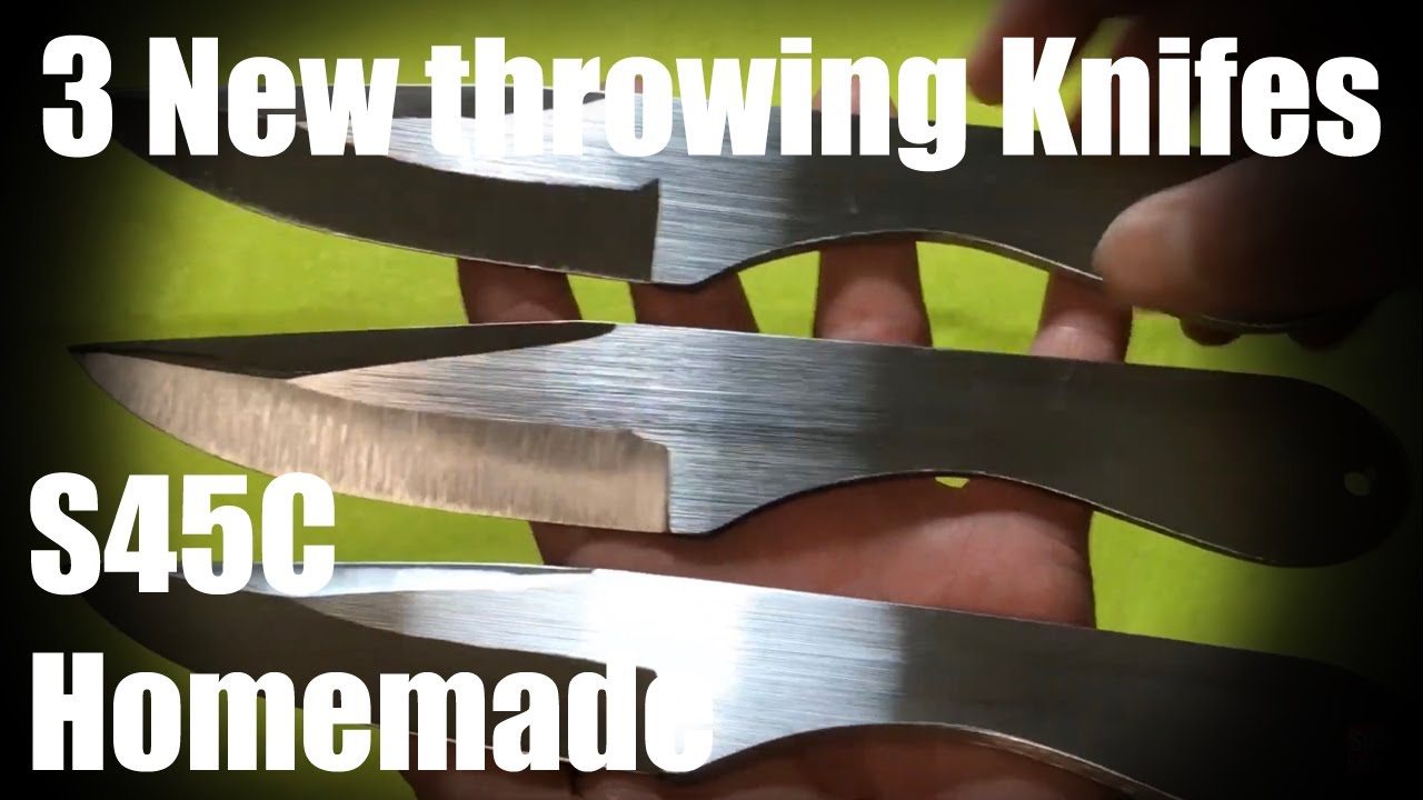 投げナイフを3個作るぞ！ 投げナイフ自作その18/ Completed cutting、grinding of 3 throwing ...