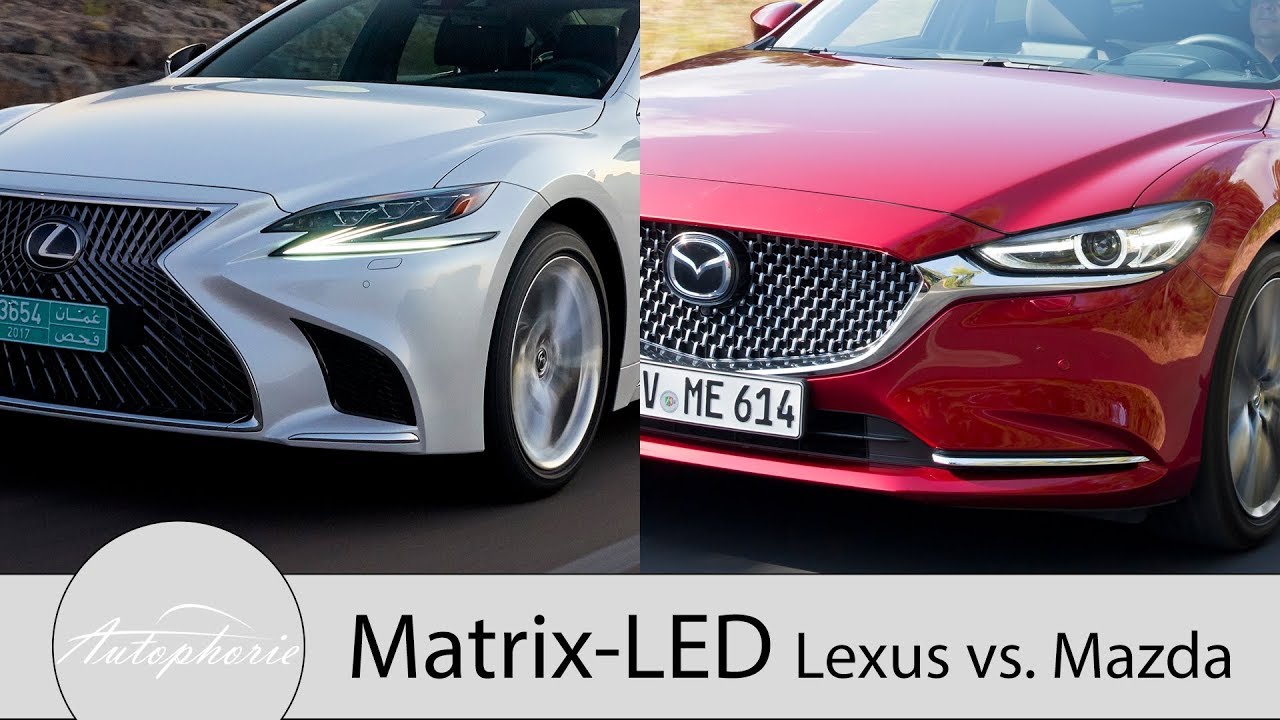 Lexus LS Matrix-LED-Scheinwerfer vs. Mazda6 Matrix-Lichtsystem Pro und ...