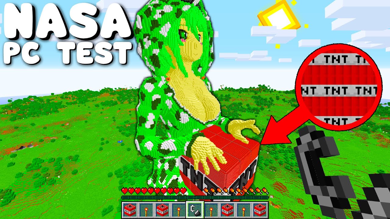 TNT CREEPER GIRL ! TNT EXPERIMENT IN NASA PC IN MINECRAFT ! - YouTube