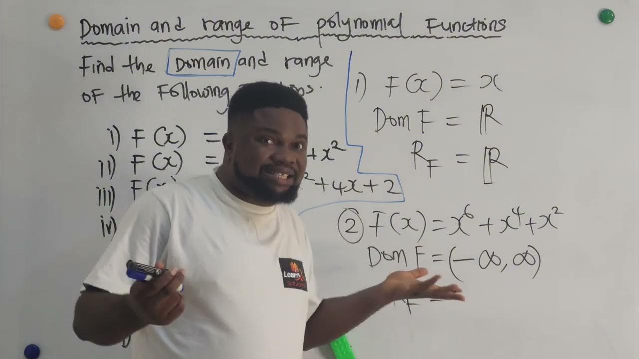 DOMAIN AND RANGE OF POLYNOMIAL FUNCTIONS - YouTube