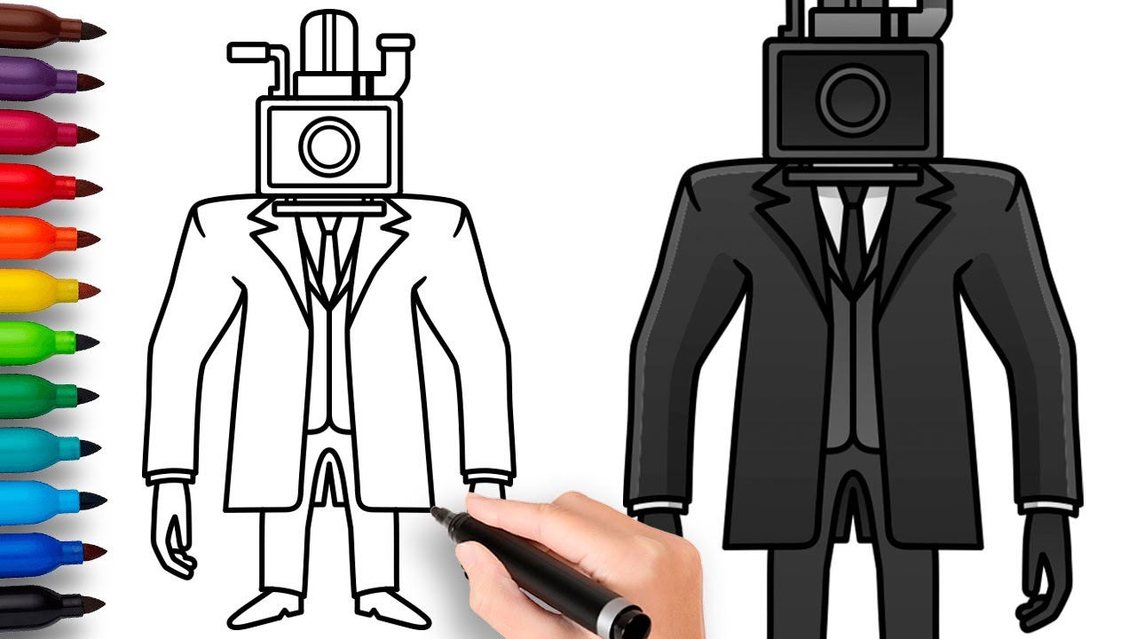 How To Draw Big Cameraman Skibidi Toilet Easy Step By Step Drawing Youtube