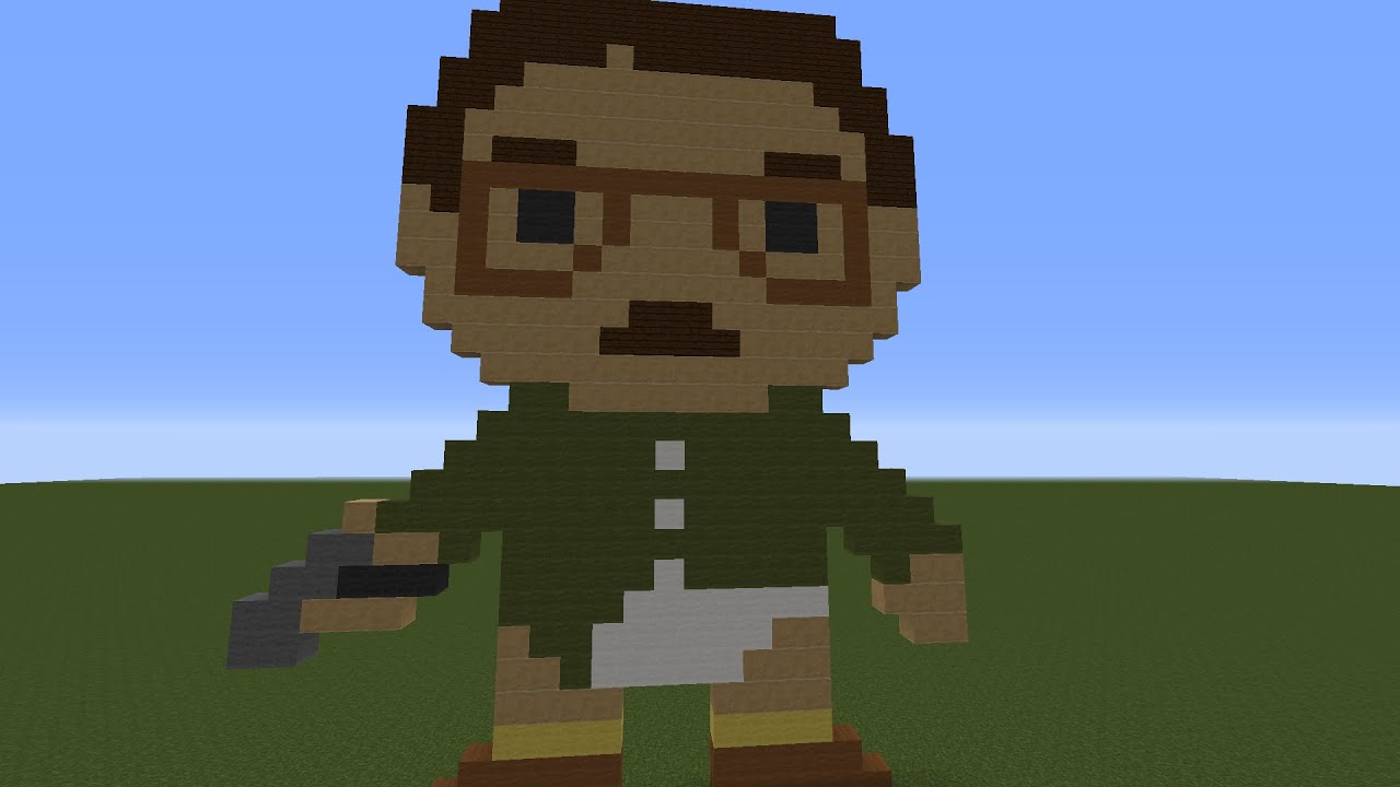 Minecraft Tutorial: Pixel Art Breaking Bad: Walter White - YouTube