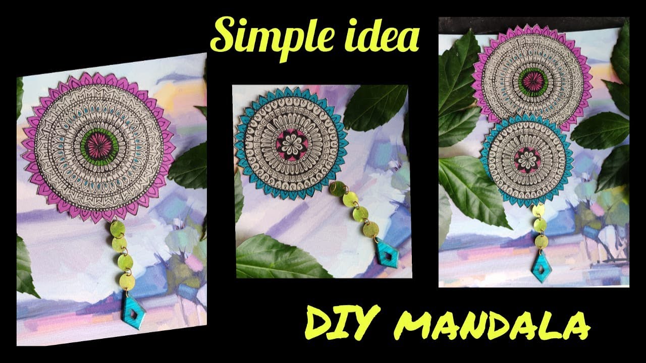 How to do simple mandala craft using waste cards | Easy mandala craft ...