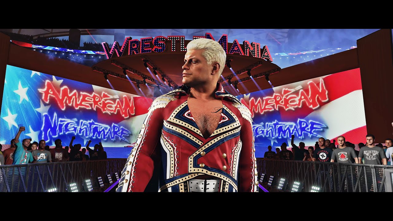 WWE 2K23 Cody Rhodes Updated Entrance WrestleMania 39 (with Updated GFX ...
