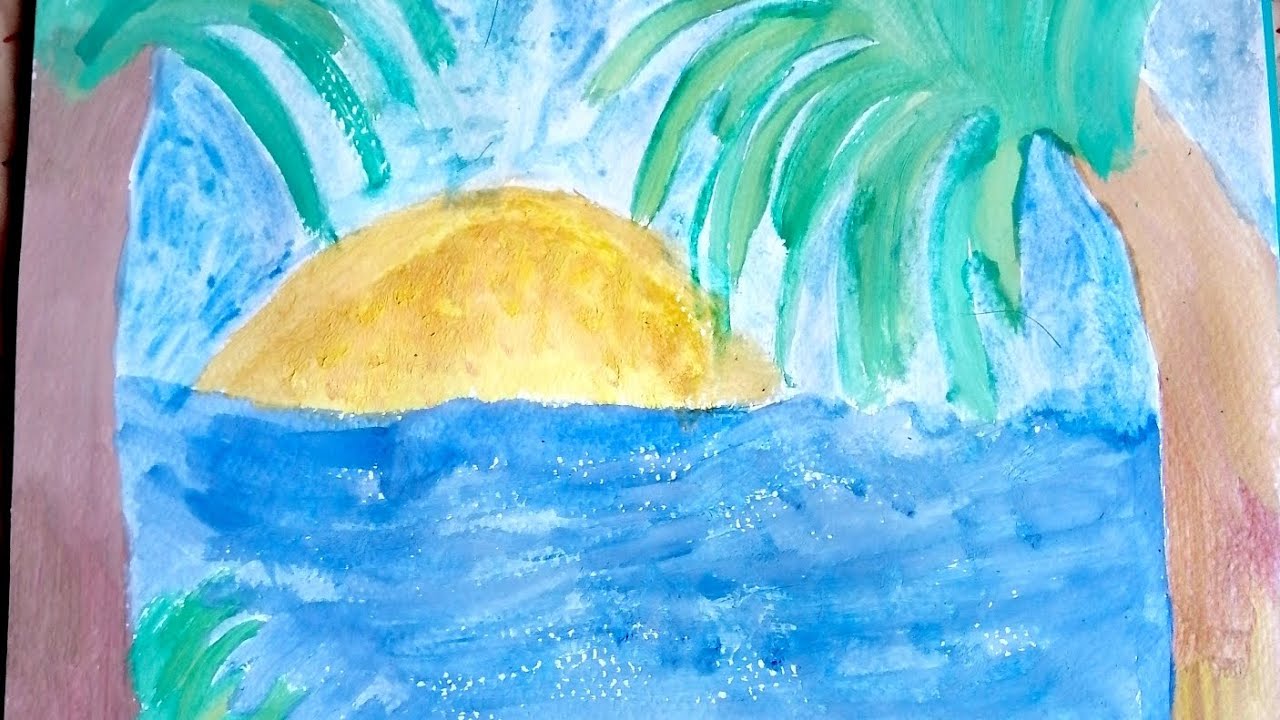 Riverside Radiance || The Floating Sun || Art is Passion 🎨 🖼️ - YouTube
