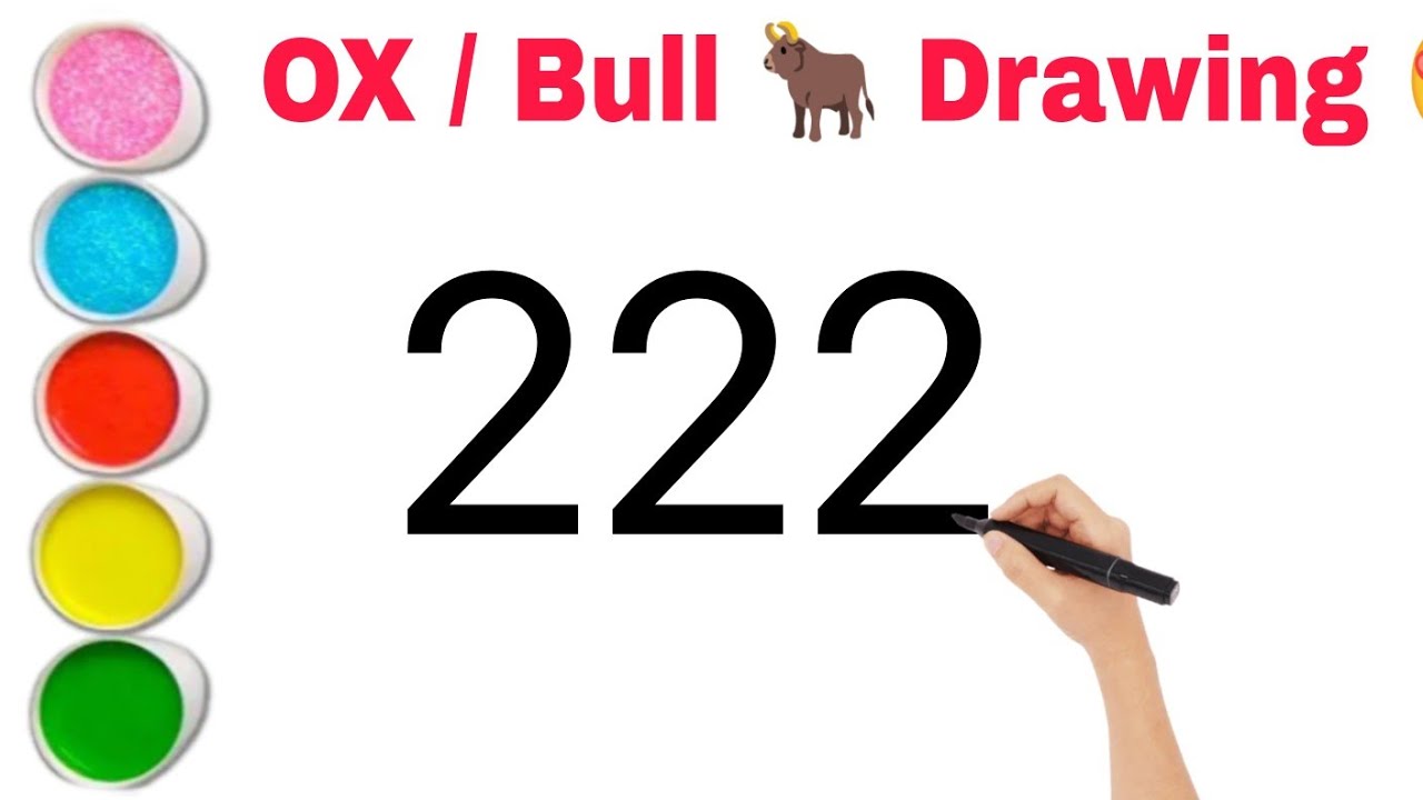 How To Draw Bull | OX Drawing From Number 222 | OX/Bull Drawing Turn ...