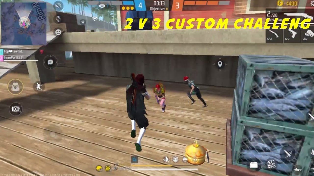 2 V 3 GAMEPLAY CUSTOM MATCH FREE FIRE 🔥 - YouTube