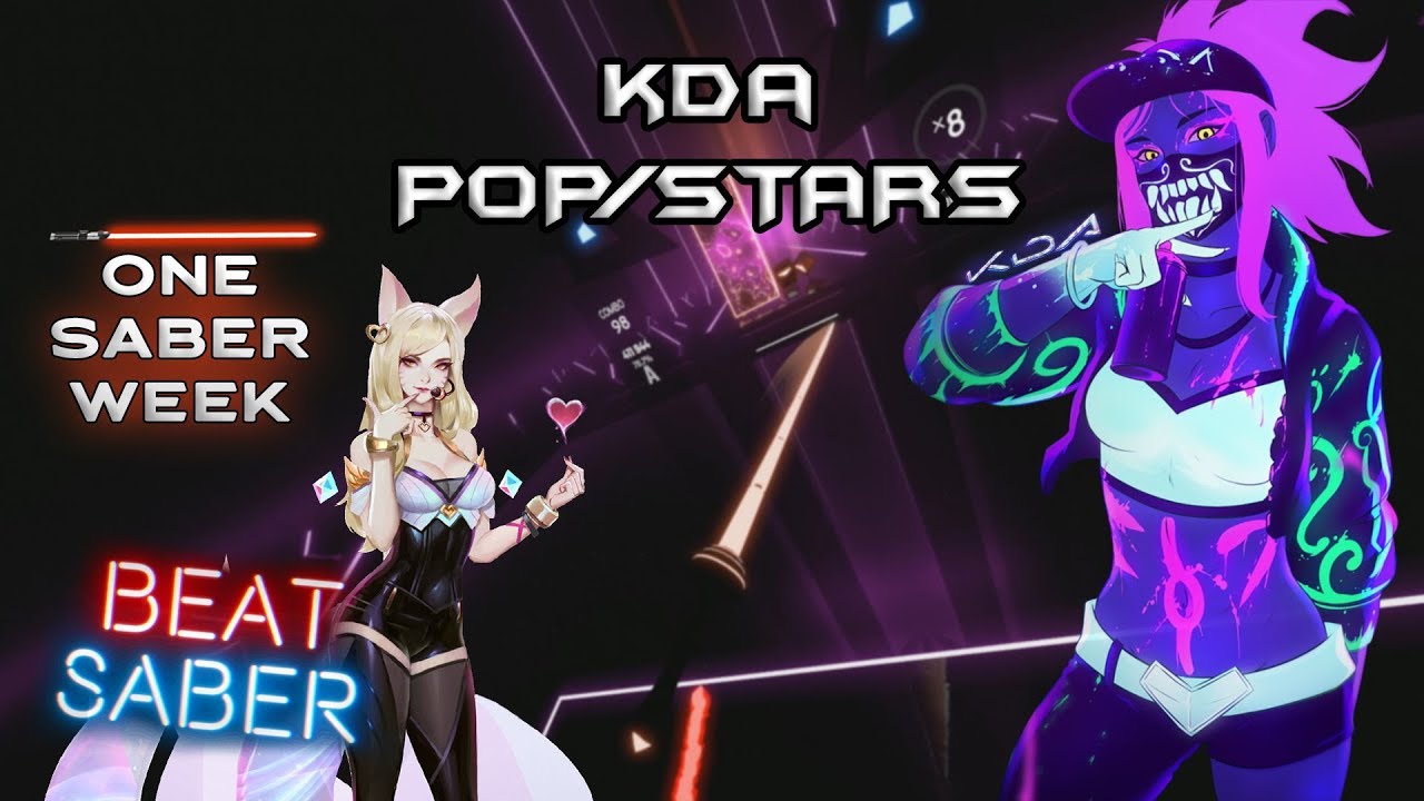 BEAT SABER | KDA - POP/STARS | One Saber (Left Handed) - YouTube
