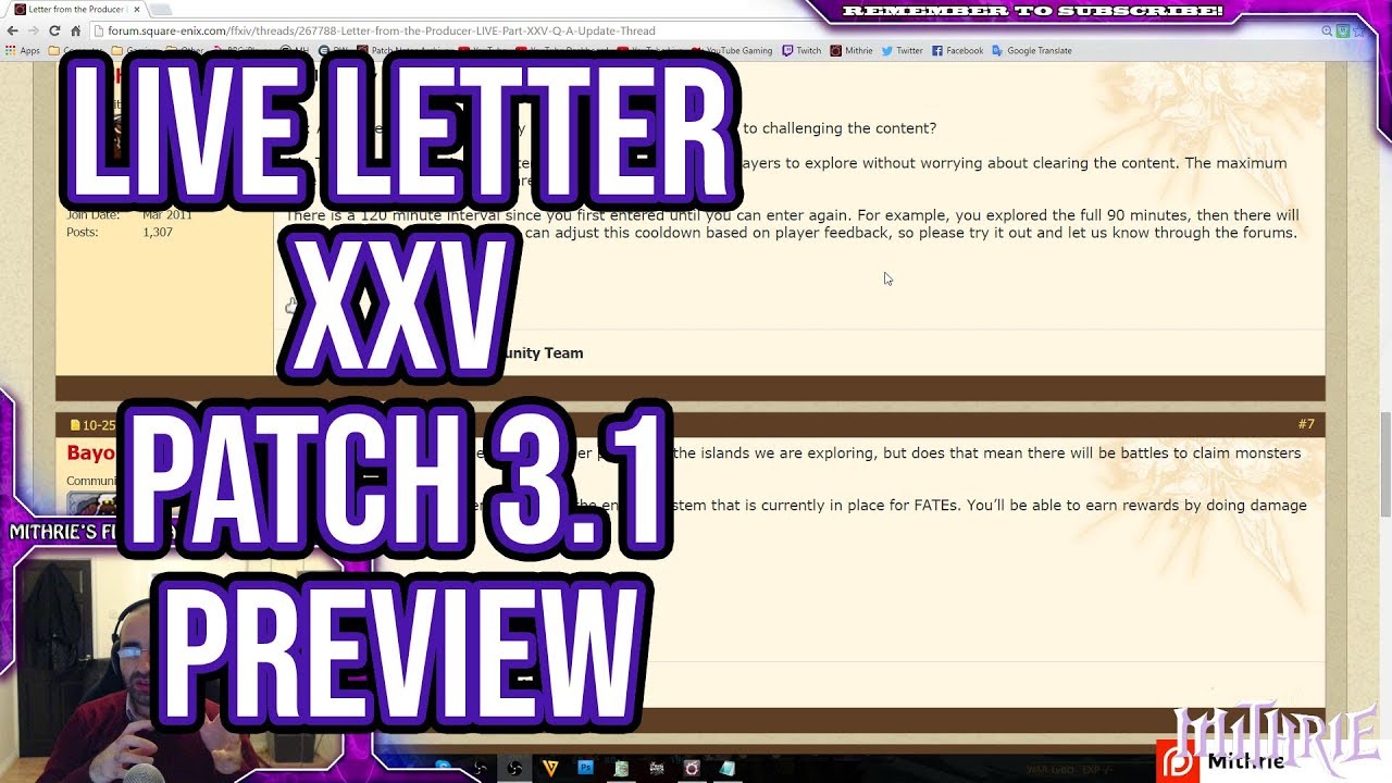FFXIV 3.0 0809 Live Letter 25 (XXV) & Patch 3.1 Preview - YouTube