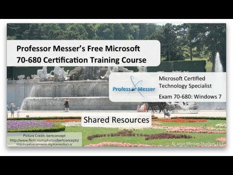 Windows 7 Shared Resources - Microsoft 70-680: 5.1 - YouTube