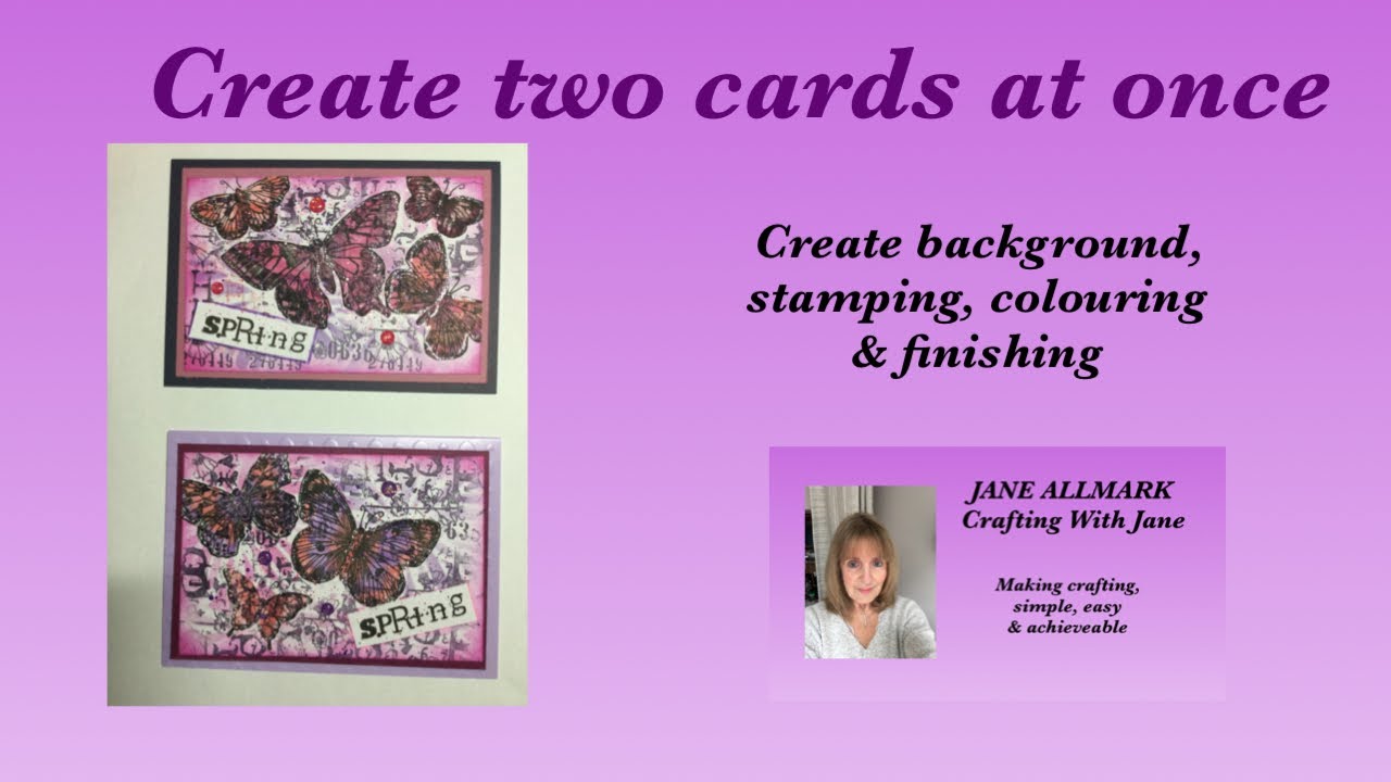 Create 2 cards at once - backgrounds, stamping & finishing - YouTube