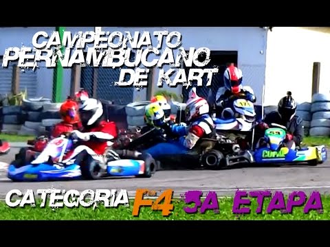 Campeonato PE de Kart 2014 - 5ª Etapa - F4 - Largada - Batida com 13 ...