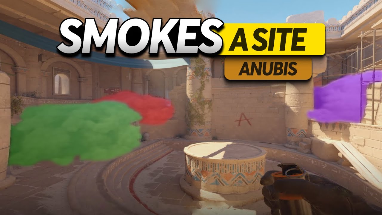 CS2 Anubis - A site smokes from 1 spot - YouTube