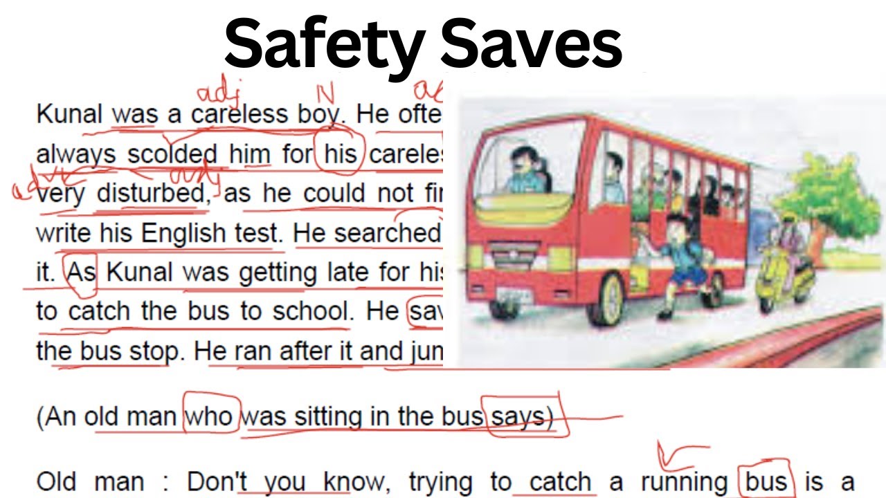 Safety Saves | English Story | Hindi Translation | Vocabulary | Grammar ...