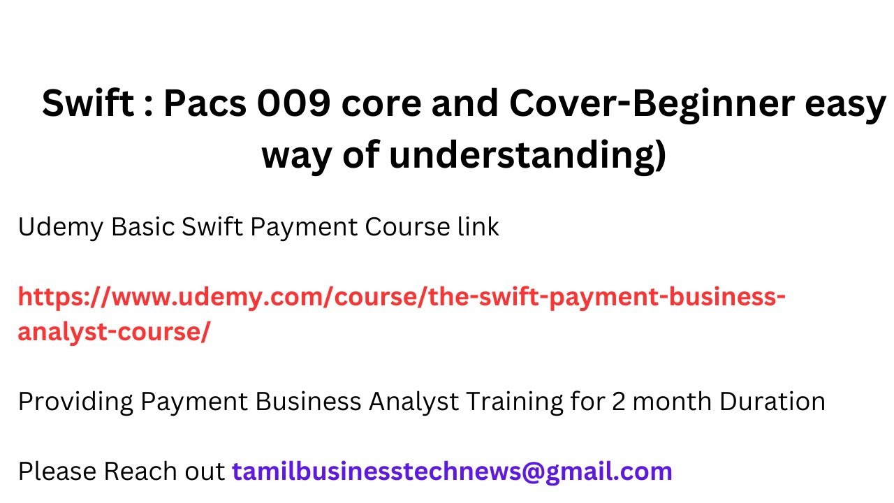 Swift : Pacs 009 core and Cover - YouTube