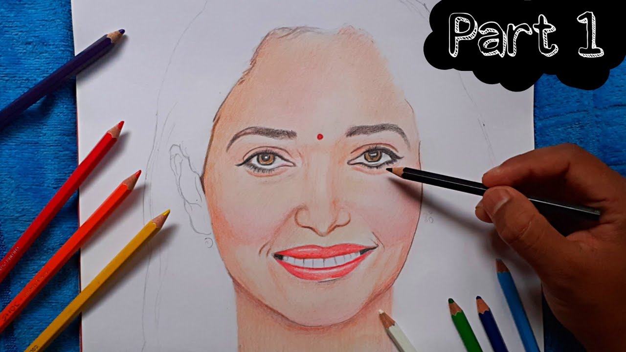 Tamanna Bhatia Drawing for colour pencil / Really stick / Bong Arts ...