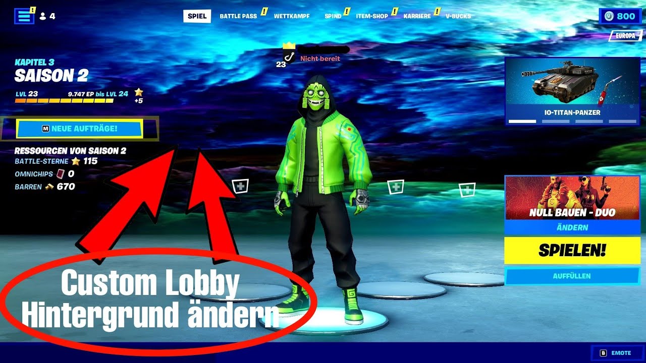 So kann man den Custom Lobby Hintergrund ändern *Jedes Bild* In ...