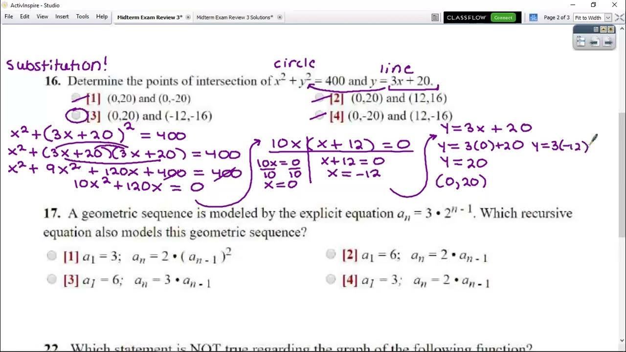 Algebra 2: Midterm Review Sheet 3 - YouTube