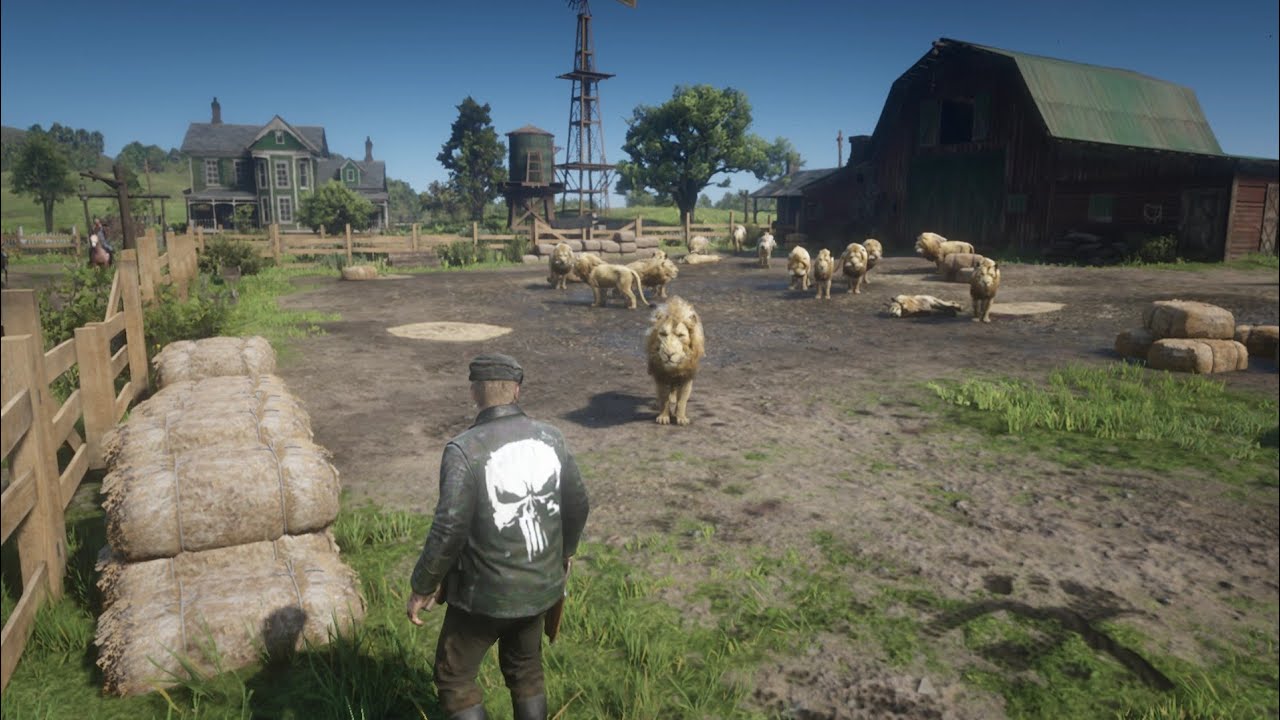 RDR2 - Hunting lions in the farm - YouTube