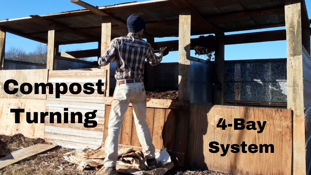 How I Turn Compost In My 4-Bay System - YouTube