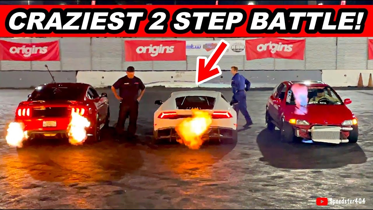 CRAZIEST 2 Step Competition Ever! GTR vs Mustang vs Lamborghini vs ...