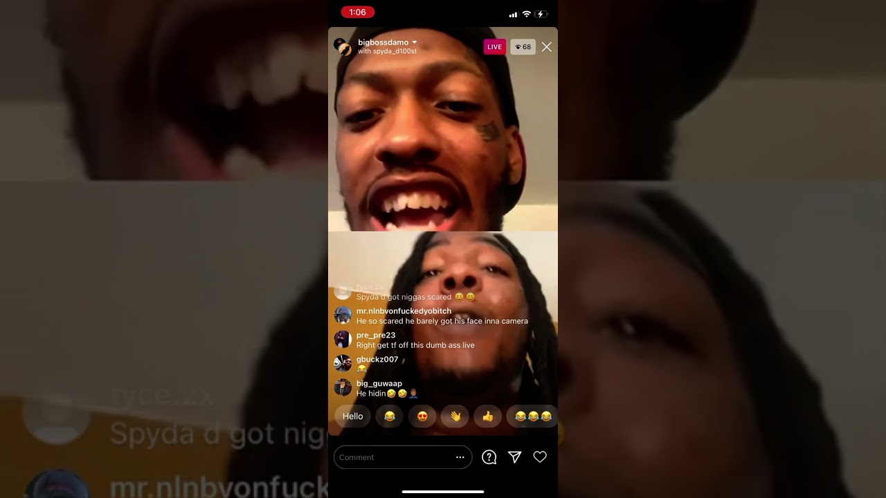 Spyda d on ig live arguing with damo - YouTube