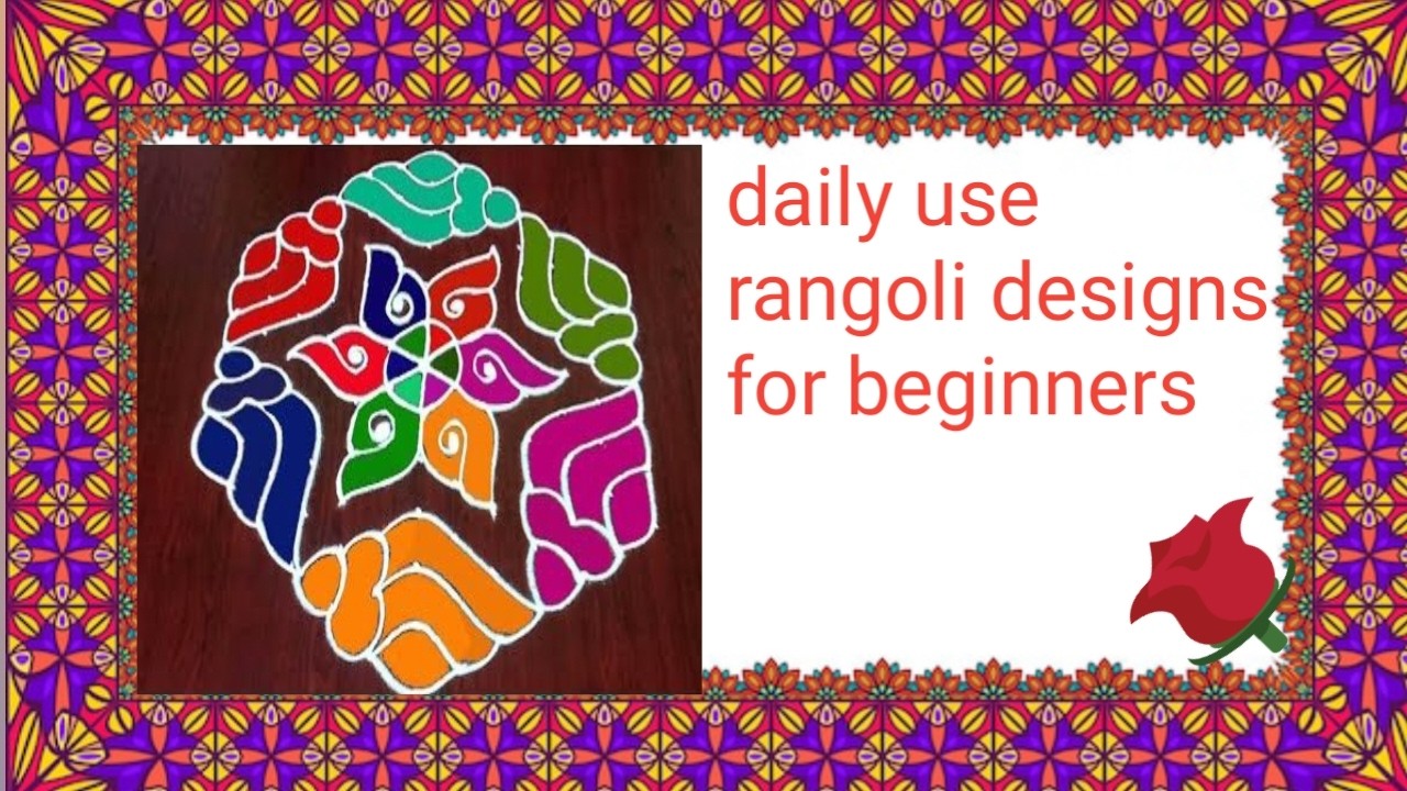 very small rangoli 8*1dots💕 simple kolam for beginners - YouTube