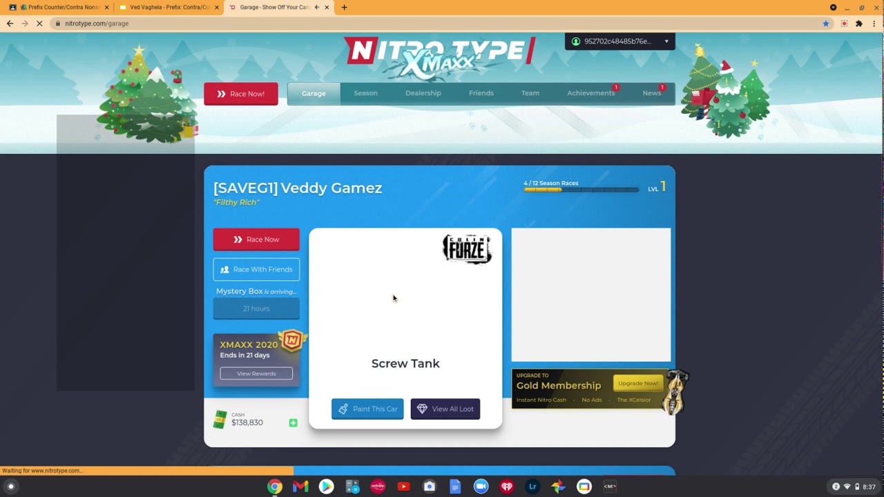 Playing Nitro Type. (Racing Game) - YouTube