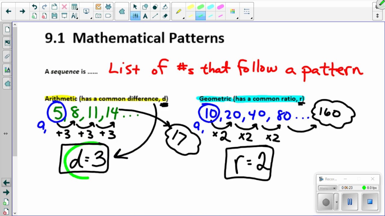 Visca Alg 2 Unit 4 Lesson 1 - Arithmetic and Geometric Sequences - YouTube