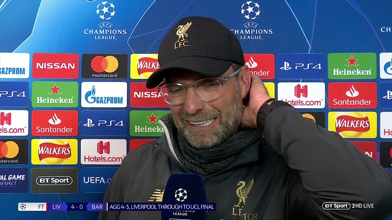 Jurgen Klopp Swears In Interview After Beating Barcelona 4-0 At Anfield ...