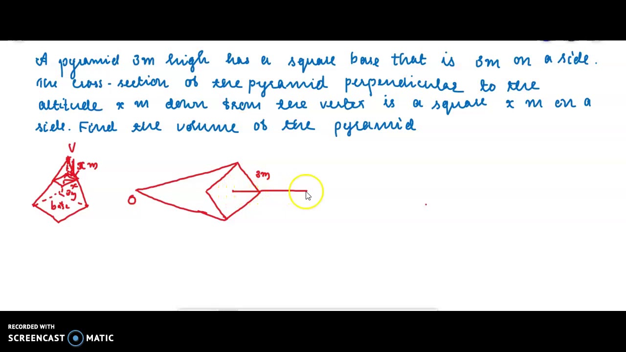 Volume of a pyramid by integration - YouTube