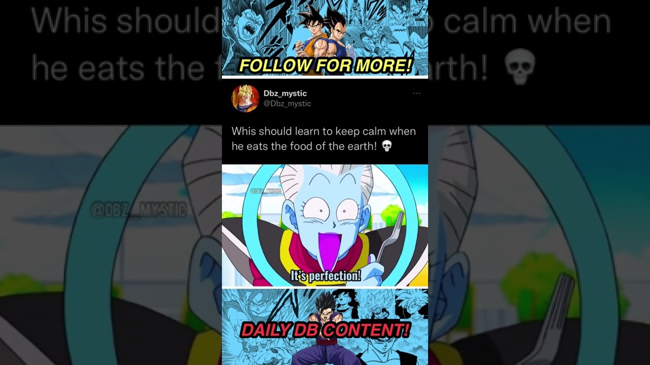 Whis literally loves to eat! 😂 #dragonball #dbz #dbs #whis #food # ...