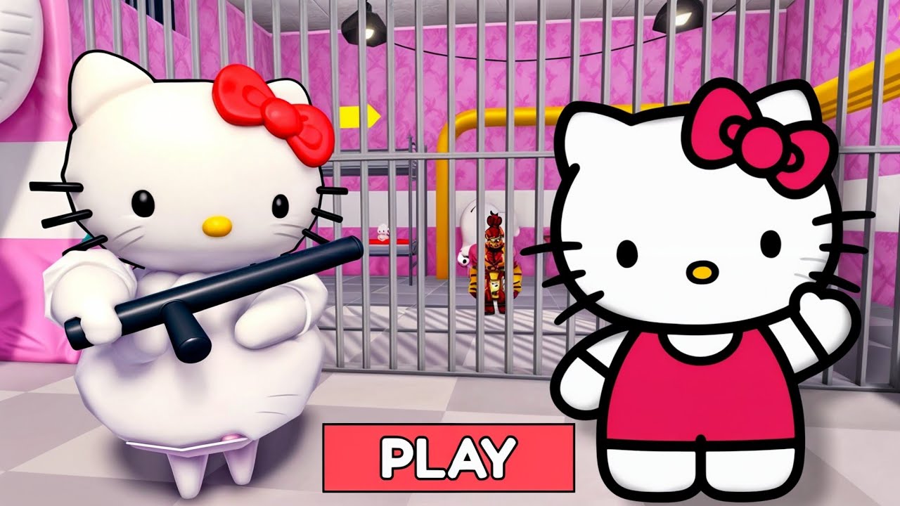 HELLO KITTY BARRY'S PRISON RUN! (OBBY) - YouTube