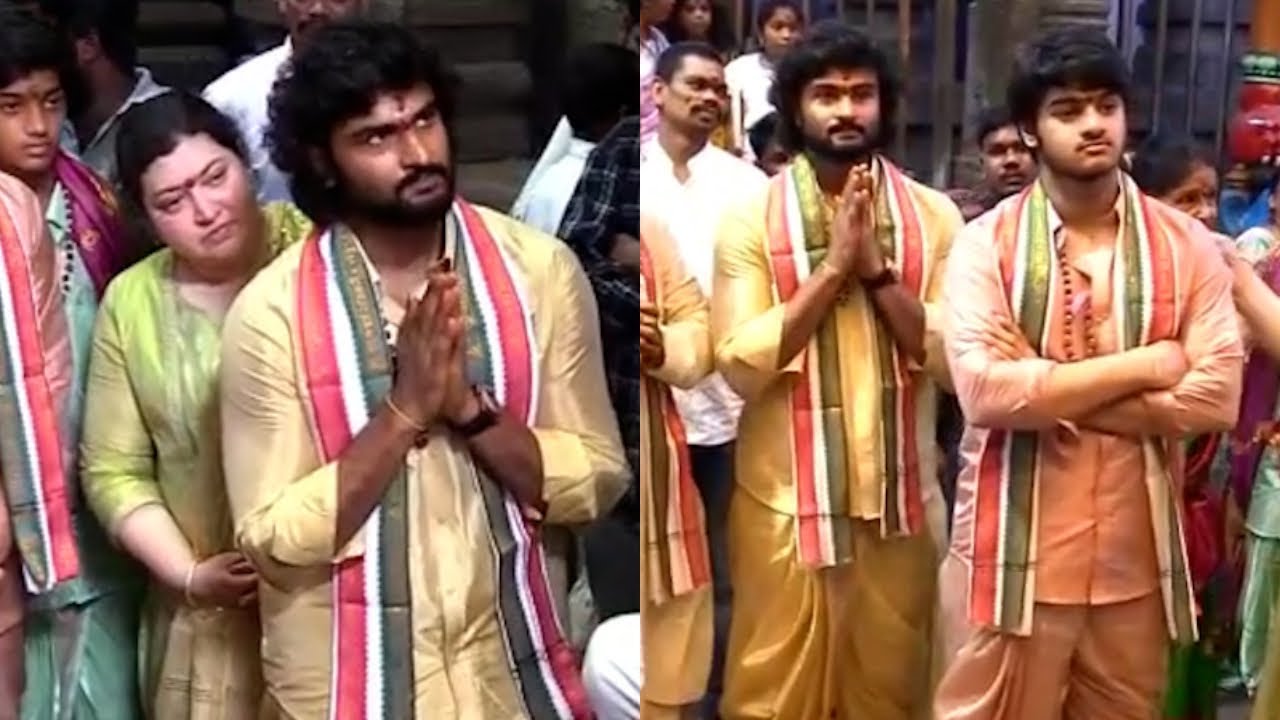 Sudheer Babu With His Family Visits Srikalahasti Temple | Sudheer Babu ...