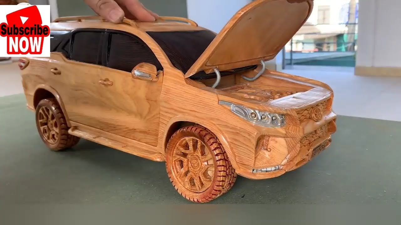 Wood carving toyota fortuner legender 2022 woo art - YouTube
