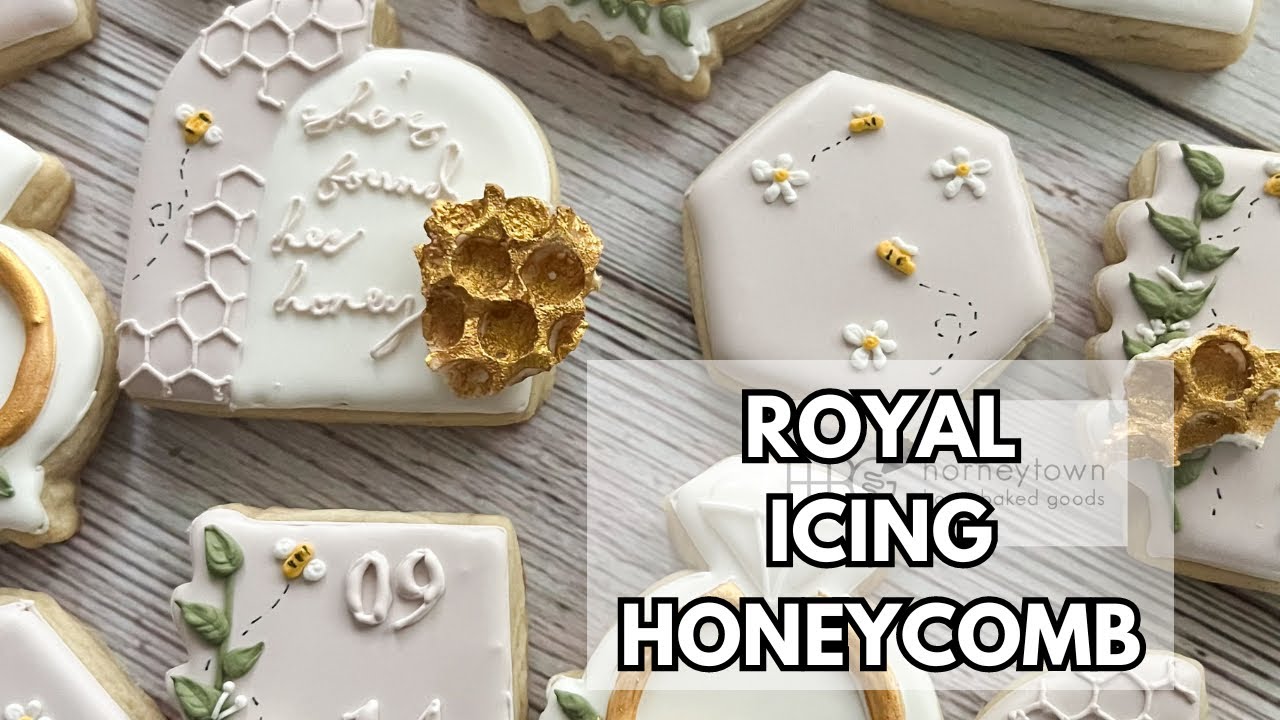 How to Make Honeycomb Royal Icing Transfers | Step-by-Step Tutorial ...