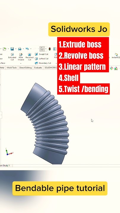Solidworks bendable pipe modeling tutorial... - YouTube