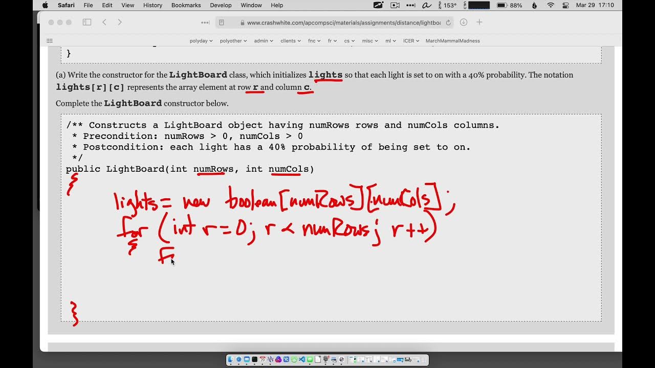 AP Computer Science A, 2019, Problem 4 - LightBoard, part a - YouTube