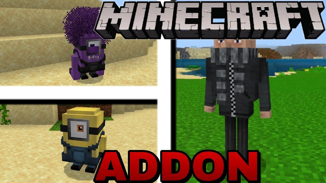 Novo Addon Dos Minions Para O Minecraft Bedrock 120 Youtube