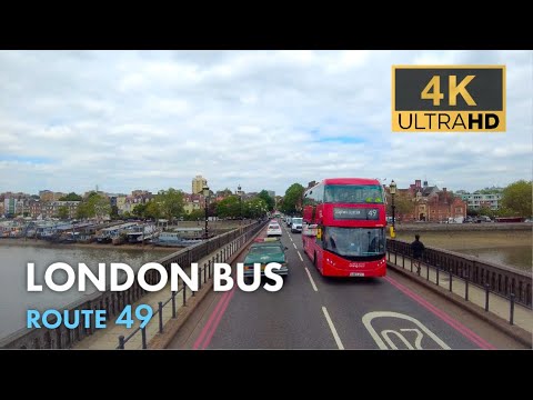 London Bus Ride, Route 49, Double Decker, 4K Virtual Tour - YouTube
