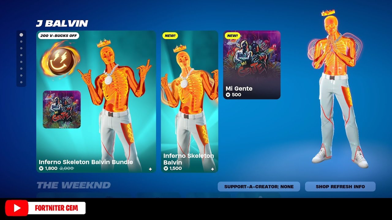 Fortnite Item Shop 19 April 2024 Inferno Skeleton Balvin Bundle - YouTube