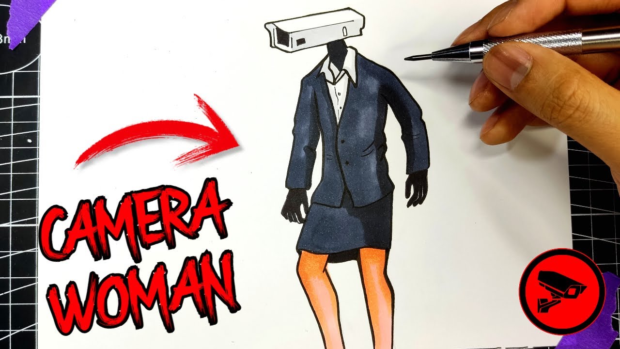 COMO DIBUJAR a CAMERA WOMAN de SKIBIDI TOILET | PASO A PASO | drawing ...
