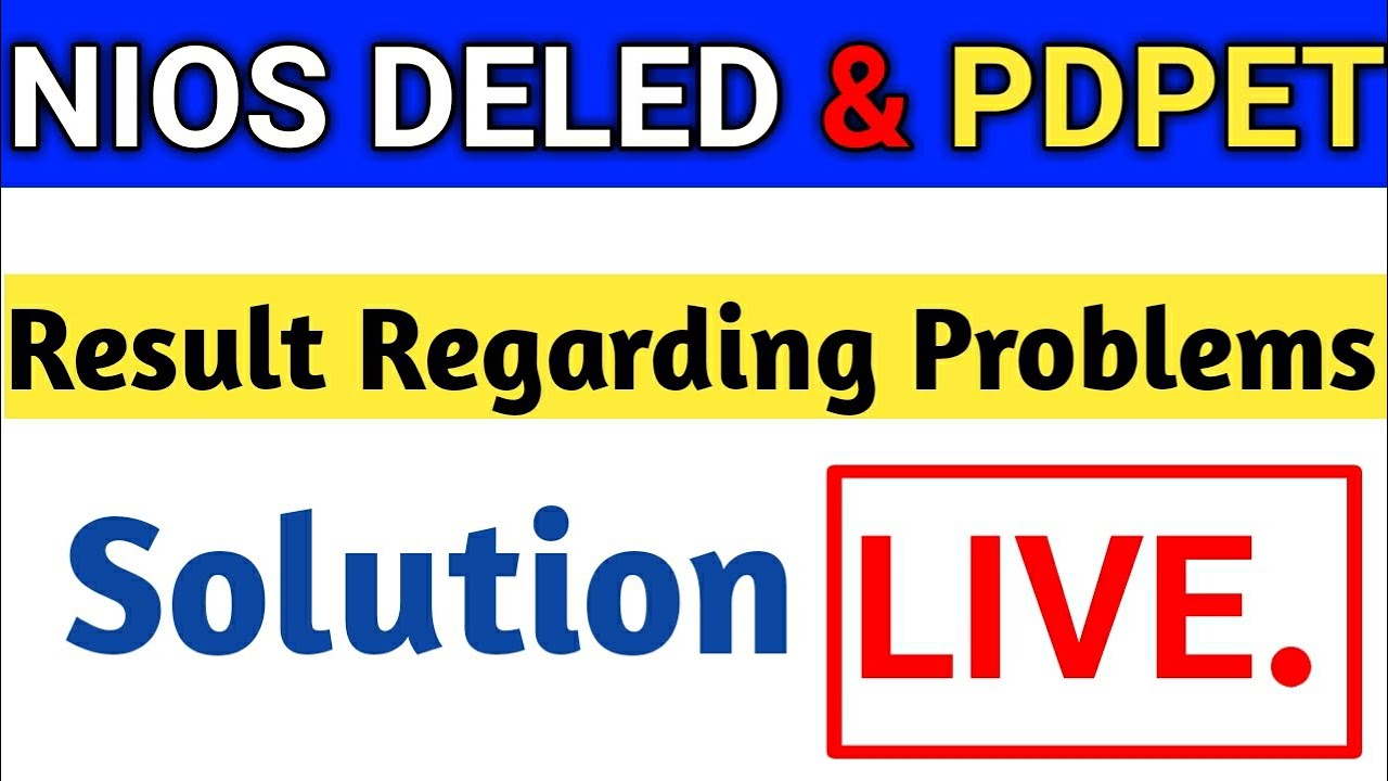 Nios Deled Result Problem Live Solution Discussion || Join Now - YouTube