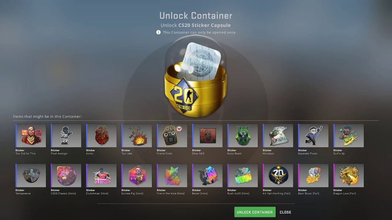 INSANE CS20 STICKER CAPSULE OPENING!!!!! - YouTube