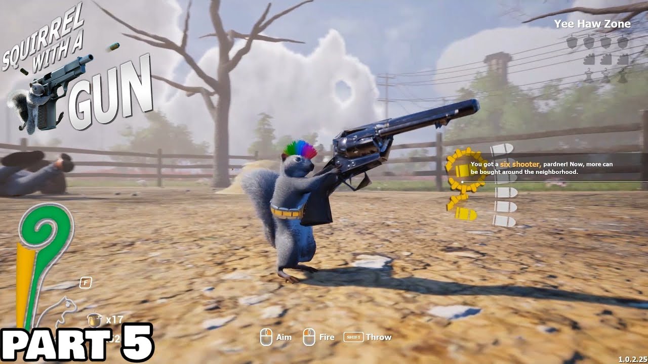 Squirrel with a Gun Gameplay Part 5 - Tough Streets, Yee Haw Zone / PC ...
