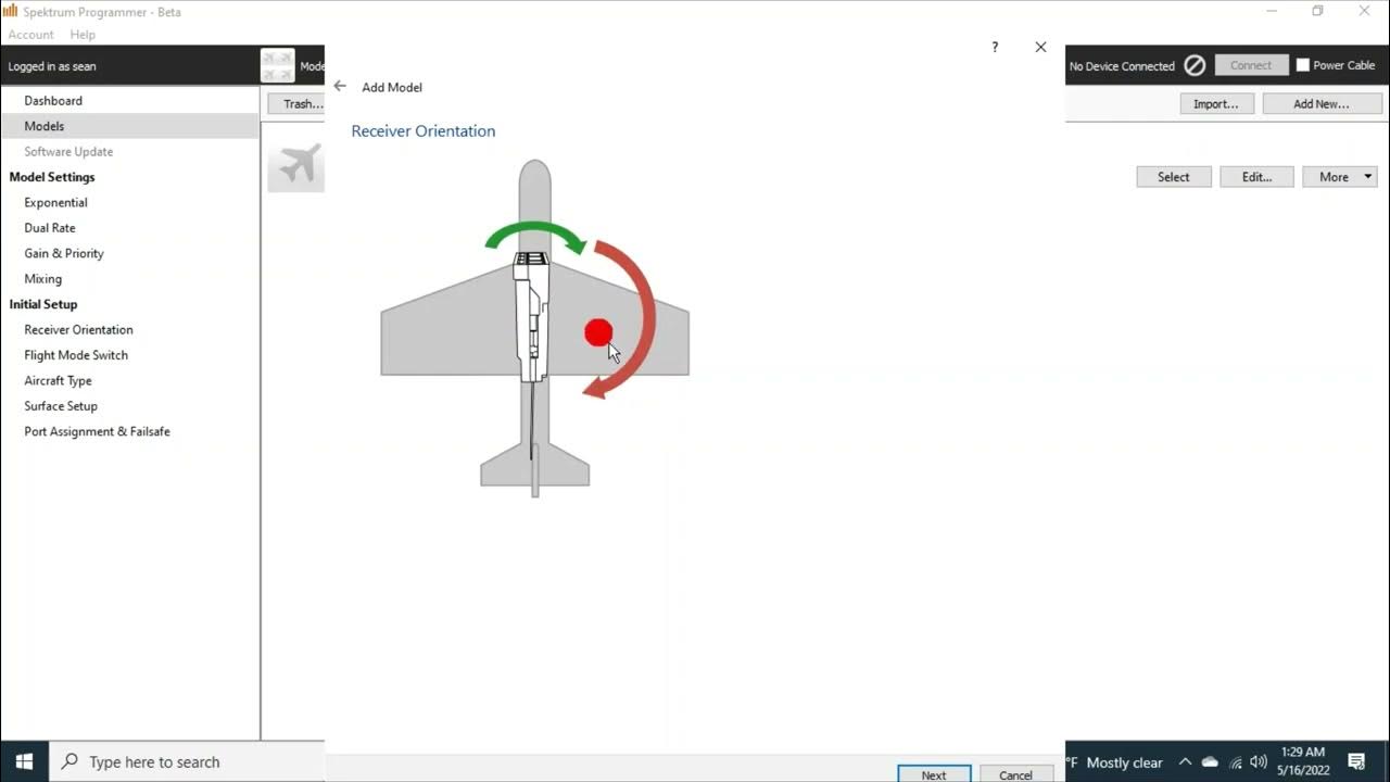 SPEKTRUM PC PROGRAMMER AR636 AS3X SAFE SELECT RECEIVER ORIENTATION ...